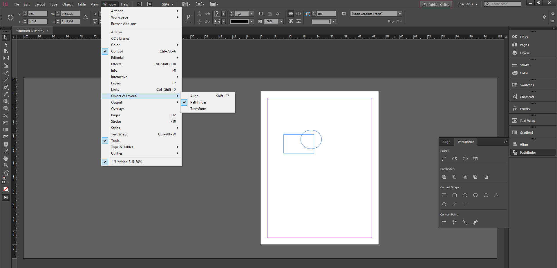 Indesign Şekillendirmek (Pathfinder) | Tasarım Öğreniyorum