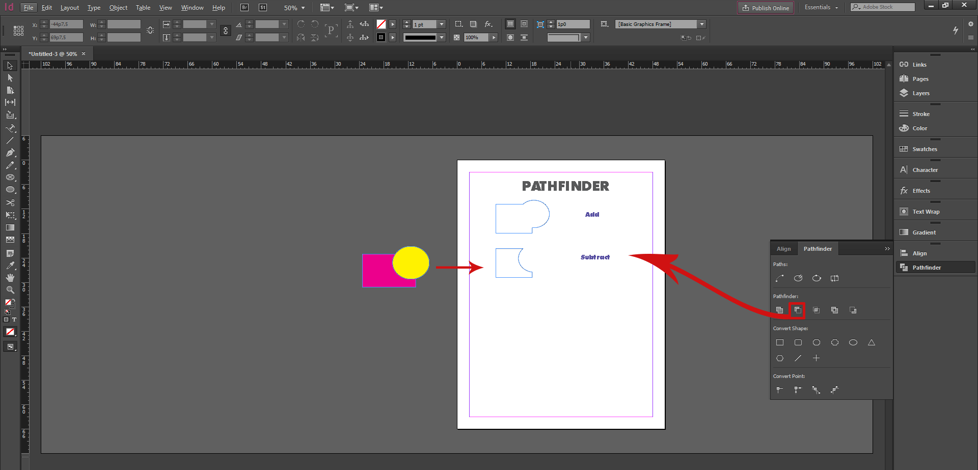 Indesign Şekillendirmek (Pathfinder) | Tasarım Öğreniyorum