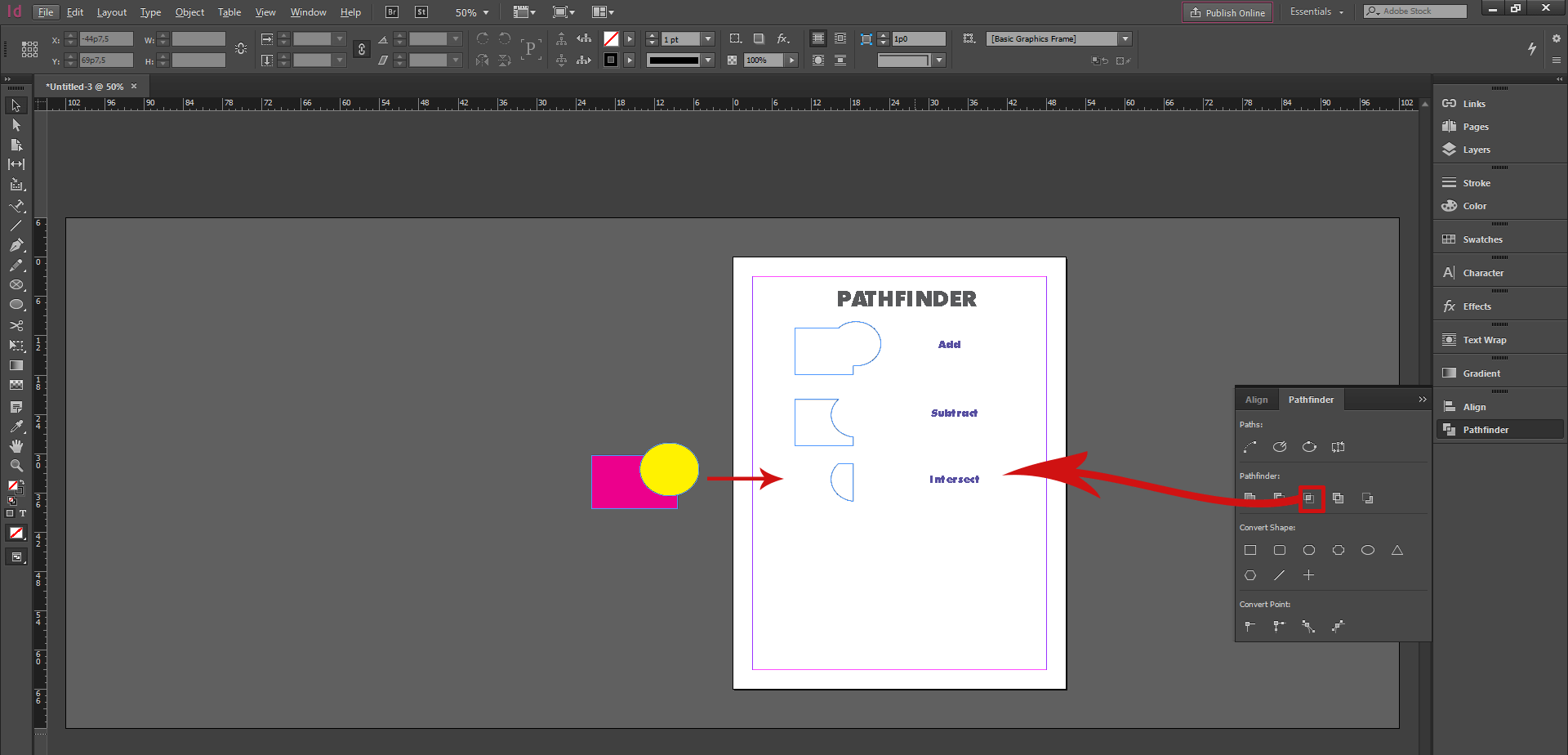 Indesign Şekillendirmek (Pathfinder) | Tasarım Öğreniyorum